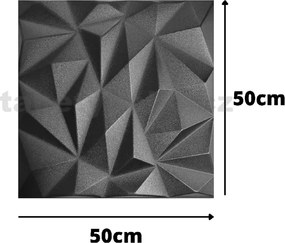 3D panel K58, cena za kus, rozměr 50 cm x 50 cm, Zirkon černý, IMPOL TRADE