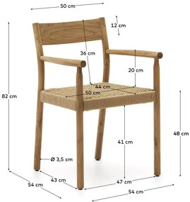 Jídelní židle z dubového dřeva v přírodní barvě Yalia – Kave Home