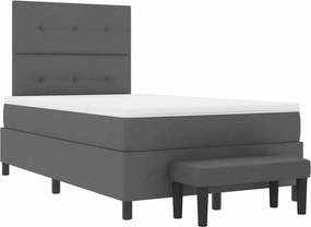 Postel s boxspringem s polštářem Tmavě šedá 120 x 200 cm textil 3344059