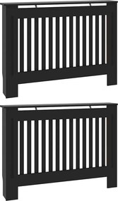 Kryt radiátoru 2 ks Černá 112 x 19 x 81,5 cm Kompozitní dřevo 3403229