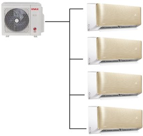 Klimatizace Vivax Design R+ gold 1+4 (2,7kW + 2,7kW + 2,7kW + 2,7kW) Multi-split R32