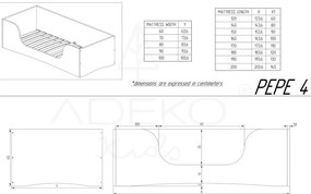 Dětská postel z borovicového dřeva Adeko Pepe Dan, 90 x 200 cm