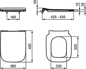 Ideal Standard i.Life B - WC sedátko | SoftClose | lesklá šedá