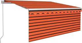Ručně zatahovací markýza s roletou a LED 3,5x2,5m oranžovohnědá 3069285