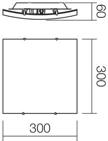 Redo 05-904 - Stropní svítidlo ISIDE 1xE27/42W/230V 30x30 cm čirá