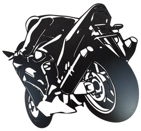 Živá Zeď Dřevěná nástěnná dekorace Sportovní motorka černá