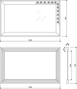 Sapho MANTILA 76 x 126 cm NL740 zrcadlo v rámu antik