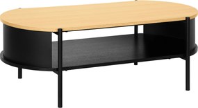 XXXLutz KONFERENČNÍ STOLEK, přírodní barvy, černá, kov, kompozitní dřevo, 100/54/36,5 cm Xora - Konferenční stolky - 007968035004