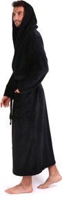 Černý župan s kapucí Tampa Beauty Black - M