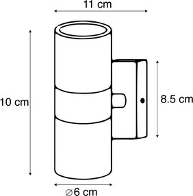 Chytré venkovní nástěnné svítidlo černé IP44 vč. 2 WiFi GU10 - Duo