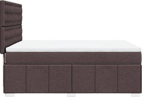Box spring postel s matrací tmavě hnědá 140x200 cm textil 3294008