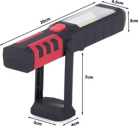 Verk Group Dílenská lampa 3v1 vedla cob dobíjecí baterie