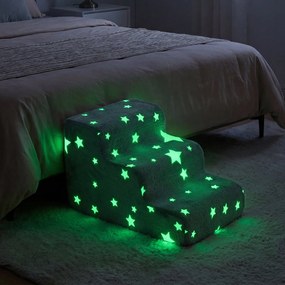 Costway 3-Step Luminous Foam Schody s omyvatelným flanelovým potahem Schodiště