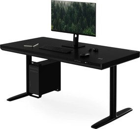 Elektrický psací stůl sit-stand se zásuvkou a bezdrátovou nabíječkou Qi černý, 1400 mm: ELLIS