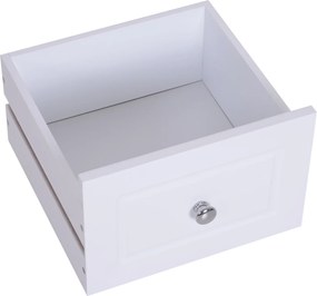 HOMCOM Bílý Úložný Skříňka se 3 Zásuvkami pro Kuchyň, Jídelnu, Obývací Pokoj, Ložnici a Koupelnu 29,8x29,8x68,5 cm