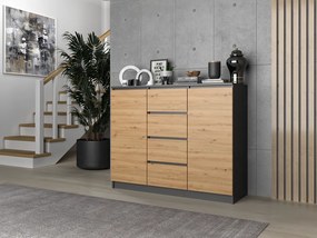 FALCO Komoda Malvína 2D4S 120 antracit/dub artisan