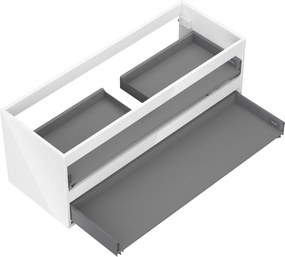 Mexen Box-A, závěsná skříňka 120 cm, 2 zásuvky, bílá lesklá, 91AX0-1200-470-2-00