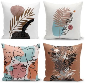 Sada 4 povlaků na polštáře Minimalist Cushion Covers Cesso, 45 x 45 cm