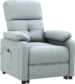 Elektrické polohovací křeslo světle šedé textil 3073802