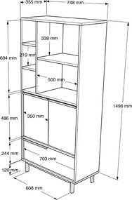 Koupelnová skříňka Houseland Dolabis dub Castello/juta