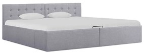 vidaXL Rám postele s úložným prostorem světle šedý textil 180x200cm