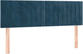 Box spring postel s matrací a LED tmavě modrá 140x200 cm samet 3134529