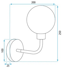 Toolight Toolight, nástěnné svítidlo 1xE27 APP1301-1W, černá-zlatá, OSW-06581