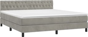 Box spring postel s matrací světle šedá 180x200 cm samet 3141497