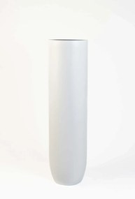 Vysoký květináč SOLERIO, sklolaminát, výška 120 cm, bílý mat, outlet