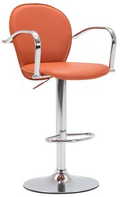Barová stolička s područkami oranžová umělá kůže,  249697 HangarStore.cz