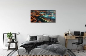 akrylový obraz Gdańsk River noční panorama 100x50 cm