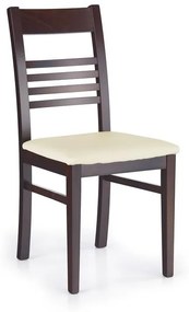 ImportWorld Dřevěná židle Rodolfo (Barva: Tmavý ořech - krémová (eko kůže))