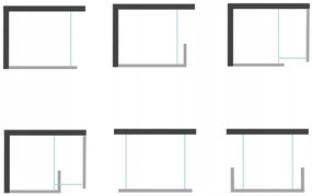 Mexen Kioto sprchová zástěna WALK-IN 8mm, 130x200 cm, sklo šedé (grafit), 800-130-000-00-40