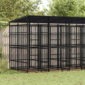 Venkovní psí kotec se střechou ocel 9,22 m² 3097950