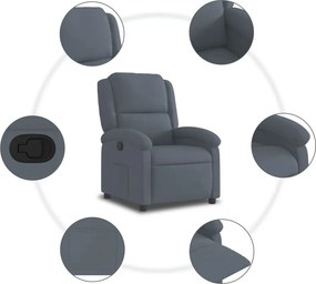 Polohovací křeslo tmavě šedé sametové 3205492