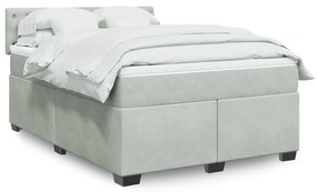 Box spring postel s matrací světle šedá 160x200 cm samet 3288660