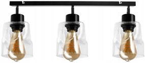 BERGE LED stropní svítidlo 3xE27, rolovací, průhledný čtverec