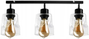 BERGE LED stropní svítidlo 3xE27, rolovací, průhledný čtverec