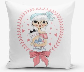 Povlak na polštář s příměsí bavlny Minimalist Cushion Covers Cat Lover, 45 x 45 cm