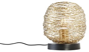 Designová stolní lampa zlatá s černou 20 cm - Sarella
