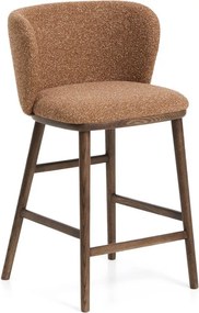 Čalouněná barová židle v terakotové barvě (výška sedáku 65 cm) Ciselia – Kave Home