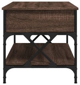 Konferenční stolek hnědý dub 100 x 50 x 50 cm kompozit a kov - Default Title