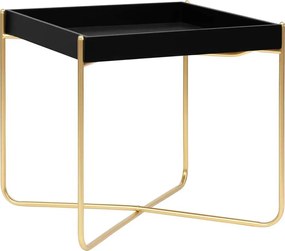 vidaXL Jídelní stůl černý a zlatý 38 x 38 x 38,5 cm MDF [322799]