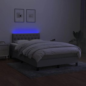 Box spring postel s matrací a LED světle šedá 120x200 cm textil 3133381