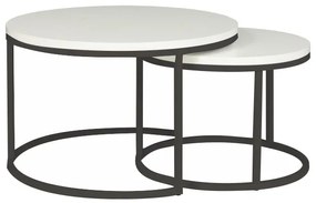 MAXIVA Sada dvou kulatých stolů, bílá/černá