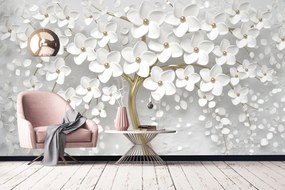 Malvis 3D tapeta Strom s bílými květy Vel. (šířka x výška): 216 x 140 cm