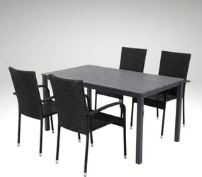 Vikio Zahradní ratanový set 150x90 pro 4 osoby DT255-S šedý