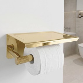 Rea Rea, Držák na toaletní papír s poličkou 6613 Modern Gold, REA-89053
