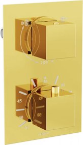 Mexen Cube termostatická vana-sprchová baterie 2-výstupová, zlatá - 77502-50