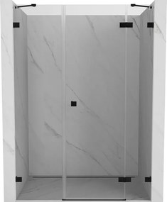 Mexen Lunar, pravé otočné sprchové dveře 140 cm, čiré sklo, černý profil, 834S-140-050-70-00-P